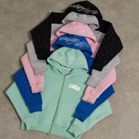 China OEM Fashion High Quality Custom Embroidered logo Clothing Manufacturers Oversized Rhinestone Zipper Neoprene Hoodie for Men for sale