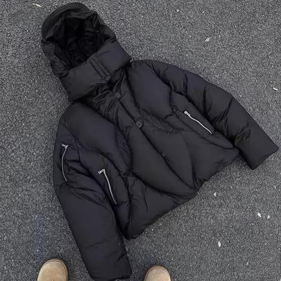 China Manufacturers Custom Winter Warm Windproof Black Outdoor Streetwear Jacket Puffer Down Jacket Heavyweight Down Coat Men for sale