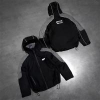 China Clothing Manufacturers Custom Windbreaker Jacket Zip up Hoodie Nylon Color Blocks Vintage Lightweight Windproof Hoodies Men for sale