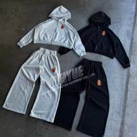 China Custom Boxy Fit Zip Hoodie Embroidery logo Hoodie and Baggy Sweatpants Set Jogger Plain Tracksuit Men Jogging Suit for sale