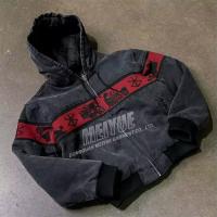China Custom Denim Hoodie Denim Distressed Heavyweight Vintage Acid Washed Hoodie Denim Jeans Zip up Street Wear Hoodie Manufacturer for sale