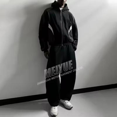China Custom Zip up Heavyweight Fleece Cotton Hoodie Baggy Sweatpants Sweatsuit Hoodie and Sweatpants Tracksuit Set High Quality for sale