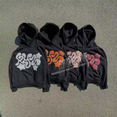 China Custom 100 Cotton 3d Puff Print 400gsm French Terry Hoodie Manufacturers High Quality Oversized Casual Heavyweight Hoodie for sale