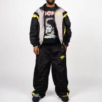 China Custom Windbreaker Jacket Stacked Baggy Loose Fit Sweatpants Nylon Tracksuit Set Oversized Jogging Suit Sweatsuit Men for sale