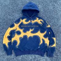 China Custom logo Applique Embroidery Hoodie Heavyweight Pullover 450gsm Casual Hoodie 100% Cotton Patchwork Designer plus size Hoodie for sale