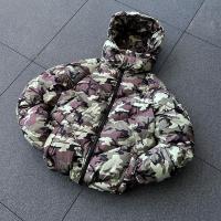 China Custom DTG Print Streetwear Crop Vintage Heavyweight Winter Hooded Windproof Camouflage Down Puffer Jacket Coat for sale