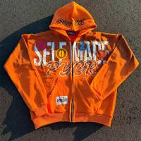China Custom Embroidery Ripped Screen Print logo Zip up Hoodies Unisex Rhinestone Heavyweight Hoodies Organic Cotton Boxy Fit Hoodies for sale