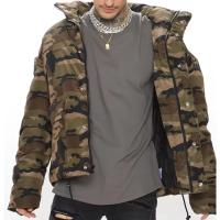 China New Product Outdoor Winter Unisex Camouflage Cargo Pocket Puffer Jacket Front Zipper Custom Bomber Jacket for Men for sale