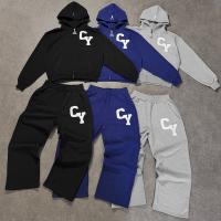 China Custom 400-500gsm French Terry Eco-Friendly Streetwear Tracksuit with Hooded Design and Side Pockets for sale