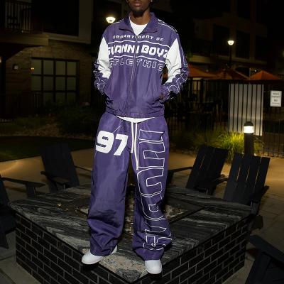 China Custom Digital Print Zip Up Nylon Tracksuit with 400grams Fabric Weight and 7 Days Sample Order Lead Time for sale