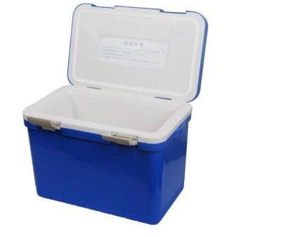 China 12L Plastic Foam Green Cold Chain Packaging PCM Cooler Box With Handle In Medical for sale