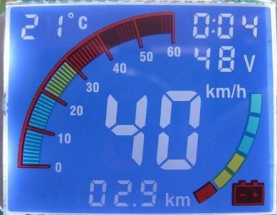 China HTN Blue Negative Segment Display Module With 4 Colors Silkscreen for sale