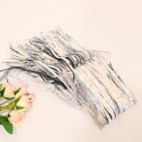 China 3 Meter Silver Foil Backdrop Fringe Backdrop Curtain For Wedding Party for sale
