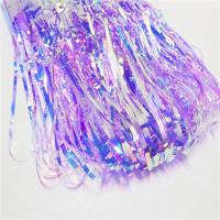 China 200*100cm Foil Fringe Curtain Purple Blue Party Fringe Curtain for sale