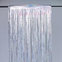 China 3*3m Silver Tassel Backdrop 300cm Laser Rain Curtain Fringe Decor for sale