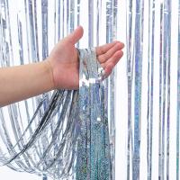 China Waterproof Silver Tinsel Fringe Decor 300cm 600cm Tinsel Wall Backdrop for sale