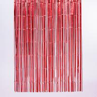 China 100cm 200cm Fringe Decor Laser Rain Curtain Red Iridescent Foil Curtain for sale