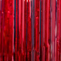 China 100cm 200cm Fringe Decor Laser Rain Curtain Red Iridescent Foil Curtain for sale