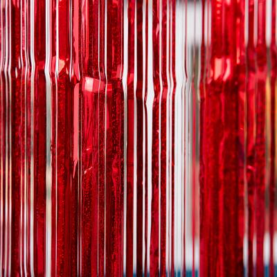 China Red Waterproof Laser Rain Curtain 1*2m Metallic Fringe Backdrop for sale