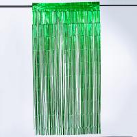 China Green Laser Rain Curtain 3.2*8.2ft Iridescent Fringe Curtain for sale