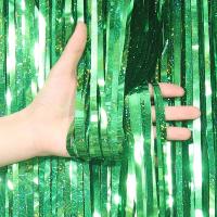 China Christmas Diwali Silver Metallic Fringe 3*6m Laser Foil Curtain for sale