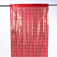 China Red Metallic Fringe Curtain Square Foil Curtain Customizable for sale