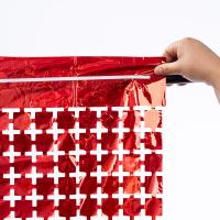 China Red Metallic Fringe Curtain Square Foil Curtain Customizable for sale