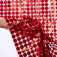China Waterproof Red Foil Fringe Curtain 1*2m Square Foil Backdrop for sale