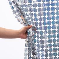 China Living Room Square Foil Backdrop Customized Foil Fringe Curtain Blue for sale