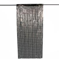 China OEM Black Metallic Fringe Curtain 1*2m Square Foil Curtain Backdrop for sale