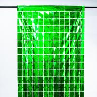 China Silk Grid Metallic Fringe Backdrop 2m Curtain Foil Square Customizable for sale