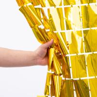 China 1 Meter Gold Tinsel Curtain 1m Square Foil Curtain Backdrop Waterproof for sale