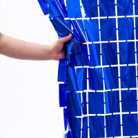China 100*100cm Blue Foil Fringe Curtain Square Foil Curtain Party Dressing for sale