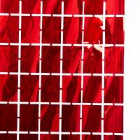 China 1x2m Red Foil Fringe Curtain 2 Meter Foil Square Curtain Fringe Decor for sale