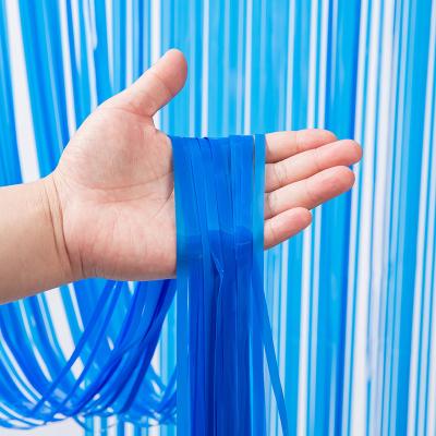 China 1*2 Meters Blue Fringe Backdrop 100cm 200cm Colorful Fringe Backdrop For Wedding Party for sale