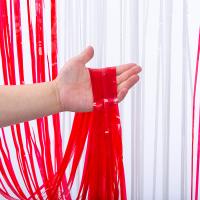 China Red Foil Curtain Colorful Fringe Backdrop 1x2m Tinsel Curtain Backdrop for sale