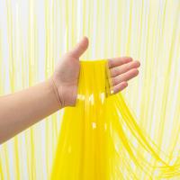 China Fluorescent Fringe Curtain Backdrop Yellow Tinsel Curtain Backdrop for sale