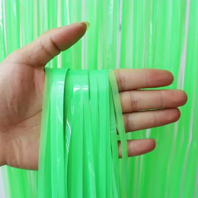 China Green Neon Fringe Curtain Fluorescent Hanging Tinsel Curtain for sale