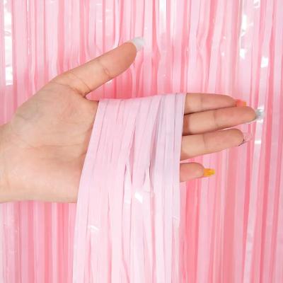 China Father'S Day Neon Fringe Curtain Pink Fringe Backdrop Fluorescent for sale