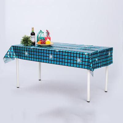 China Blue Disco Table Cloth Party Decoration Rectangle Table Cloth for sale