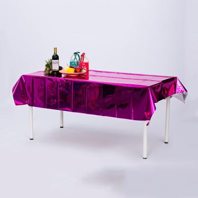 China PET Aluminum Foil Table Cover Waterproof Foil Tablecloth Rose for sale
