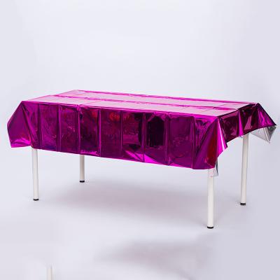 China 137x183cm Foil Plastic Tablecloth PET Aluminum Foil Tablecloth for sale