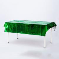 China 4ft 5ft 6ft Foil Table Cover Green Metallic Foil Tablecloths for sale
