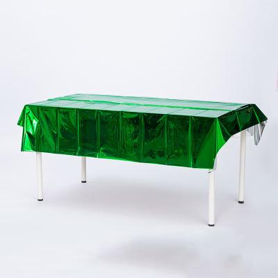 China 4ft 5ft 6ft Foil Table Cover Green Metallic Foil Tablecloths for sale
