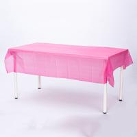 China 4ft 6ft 8ft Party Table Cloths Pink Plastic Tablecloth Custom Made for sale