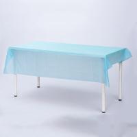 China Light Blue Plastic Table Covers 1.8m 2.4m Disposable Tablecloths for sale