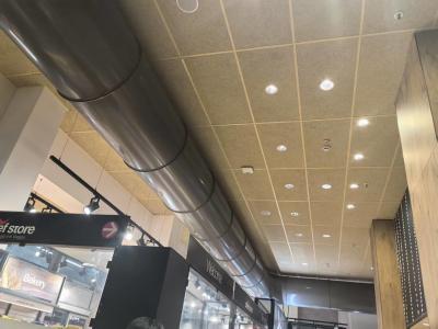 China Resturant Ceiling Tile Wood Wool Cement Acoustic Panel Soundproofing Fireproof Board for sale