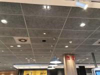 China McDonald's Resturant Ceiling Tile Grey Wood Wool Cement Acoustic Panel Soundproofing Board for sale