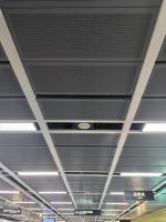China 8/8/3mm Subway RAL Grey Perforated Metal Ceiling Tiles Acoustic Panels Soundproof Board for sale