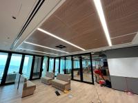China 16/16/6mm Oak Laminate Wooden Perforated Acoustic Panel Ceiling Tiles Soundproofing Board for sale